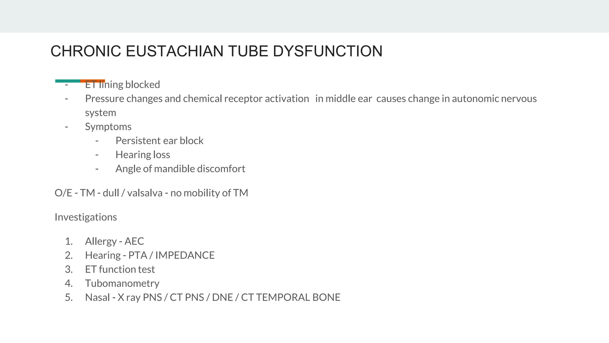 Eustachian tube and it's disorders, ENT | PPTX