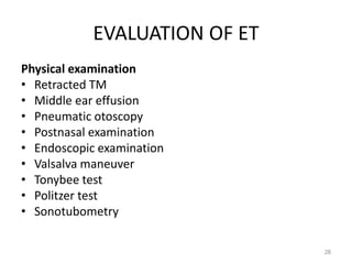 Eustachian tube, anatomy, test and disorders, dr.vijaya sundarm, 20.03.17