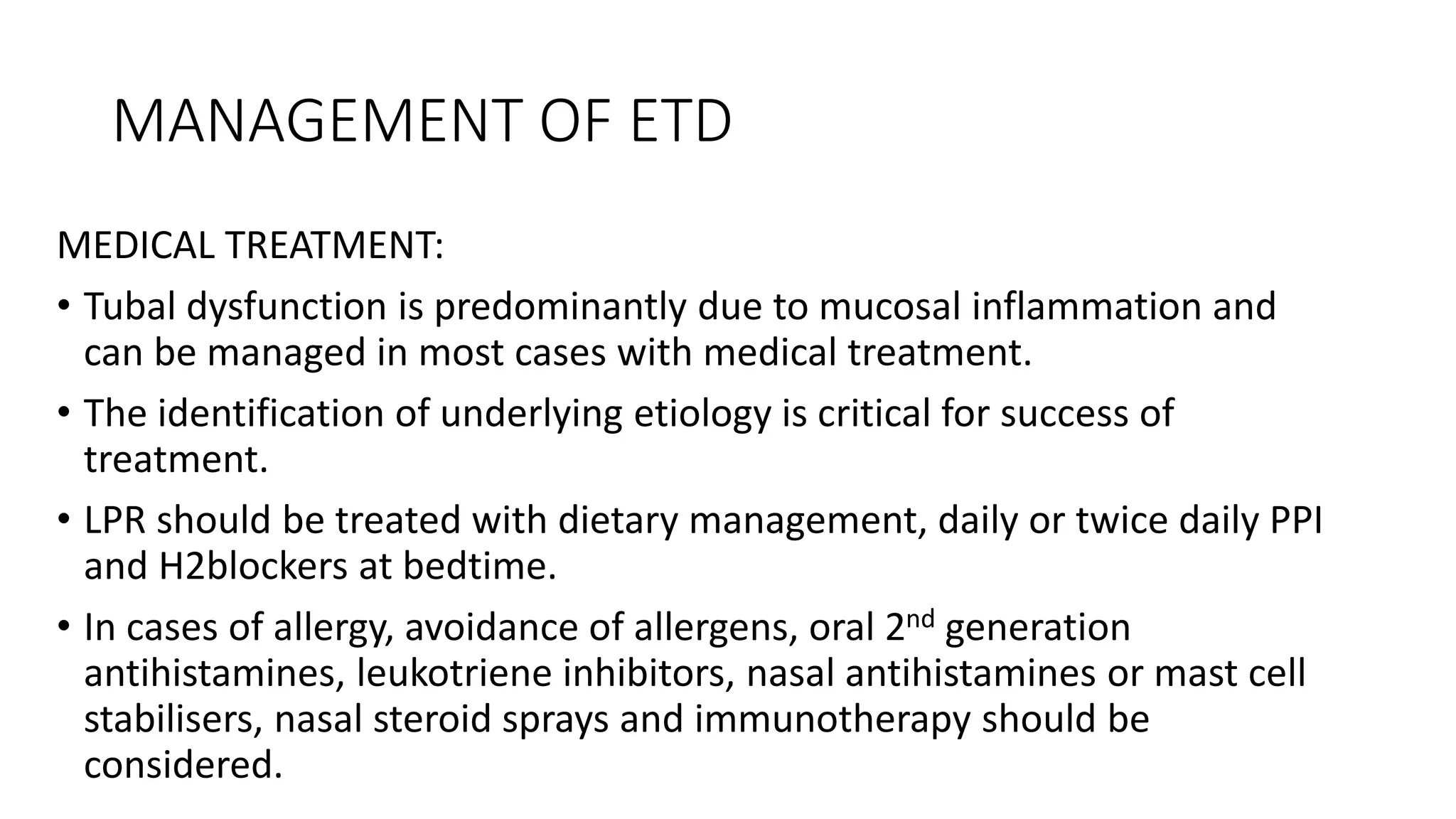 Eustachian tube dysfunction diagnosis and treatment | PPTX