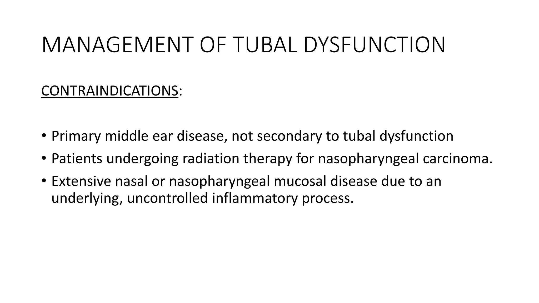 Eustachian tube dysfunction diagnosis and treatment | PPTX