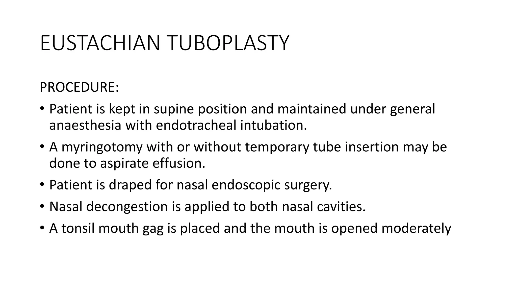 Eustachian tube dysfunction diagnosis and treatment | PPTX