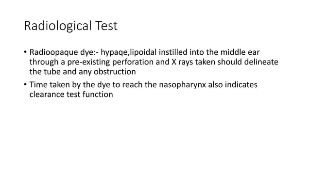 eustachian tube function tests.pptx | Ear, Nose and Throat Conditions ...