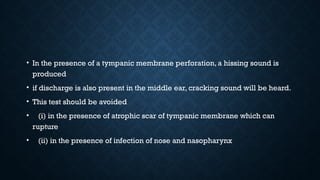 EUSTACHIAN TUBE FUNCTION TESTS.powerpoint presentation | PPTX