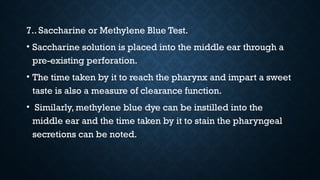 EUSTACHIAN TUBE FUNCTION TESTS.powerpoint presentation | PPTX