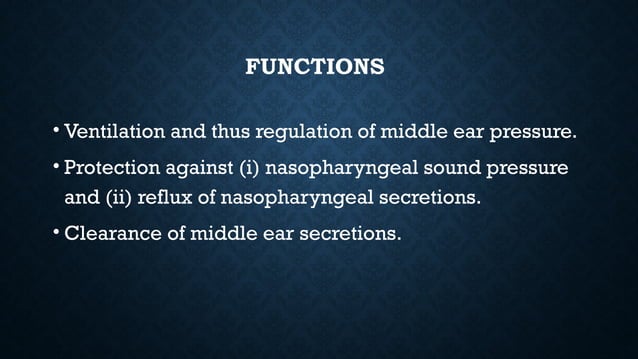 EUSTACHIAN TUBE FUNCTION TESTS.powerpoint presentation | PPTX