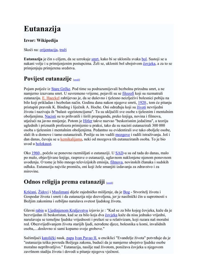 Eutanazija | DOCX