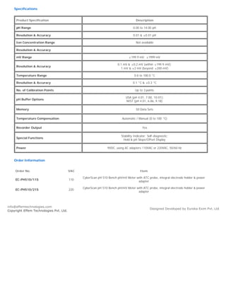 Eutech Ph 510 | PDF