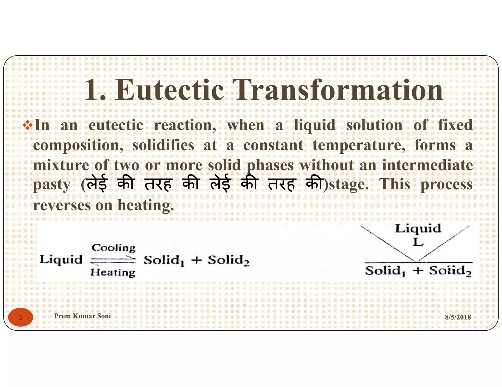Eutectic, eutectoid, peritectoid, peritectic | PDF
