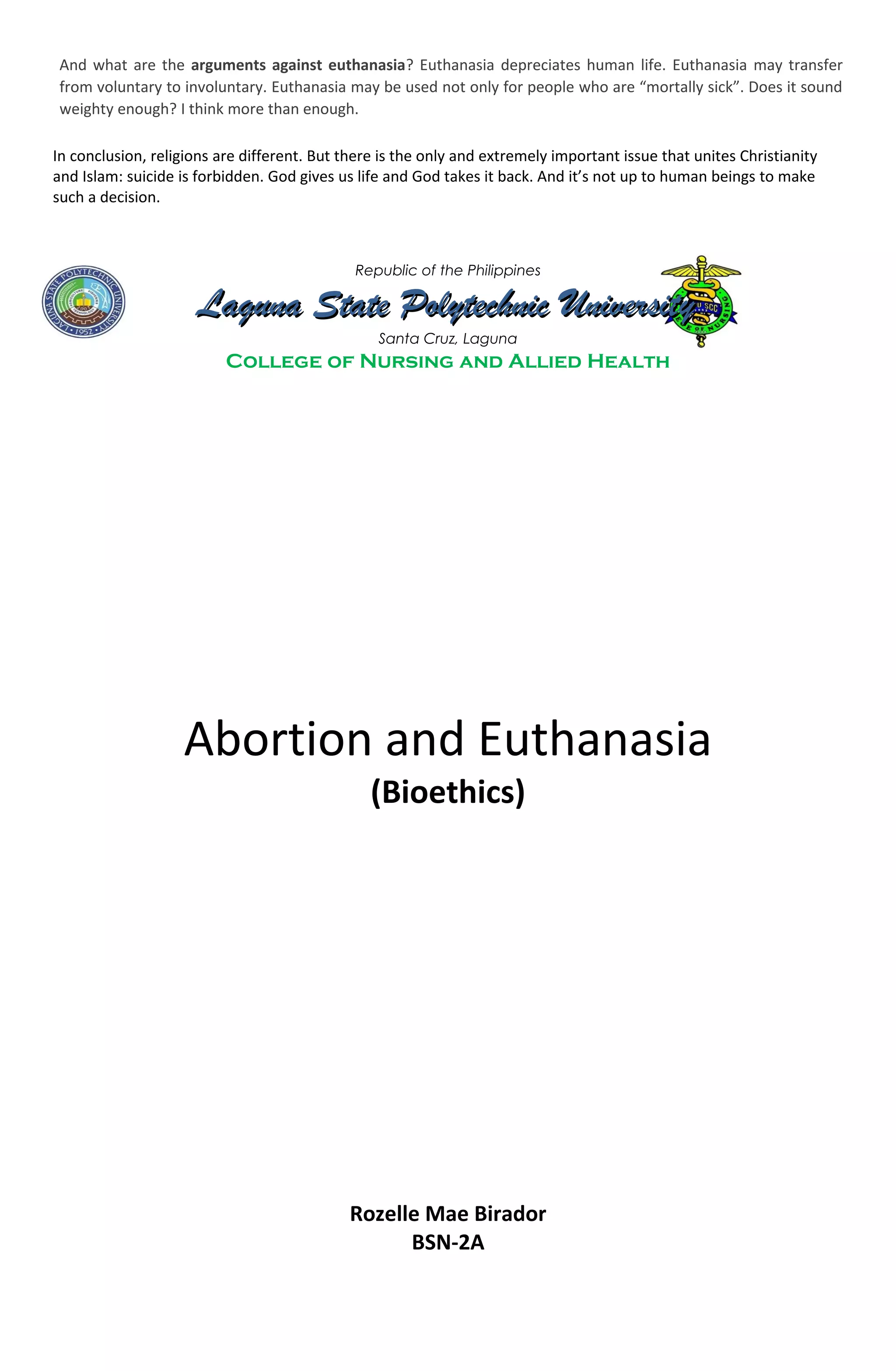 Euthanasia | DOC
