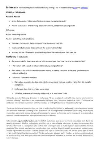 Euthanasia | DOC | First Aid | Injuries