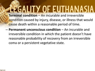 Euthanasia - Definition, Types, Legality and Arguments | PDF