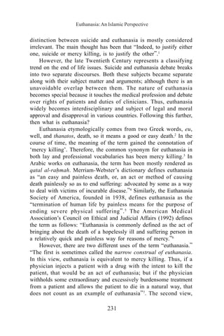 Euthanasia: An Islamic Perspective | PDF