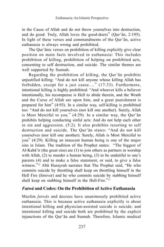 Euthanasia: An Islamic Perspective | PDF