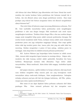 Euthanasia dalam islam (analisis fiqh dan hukum positif di indonesia) | PDF