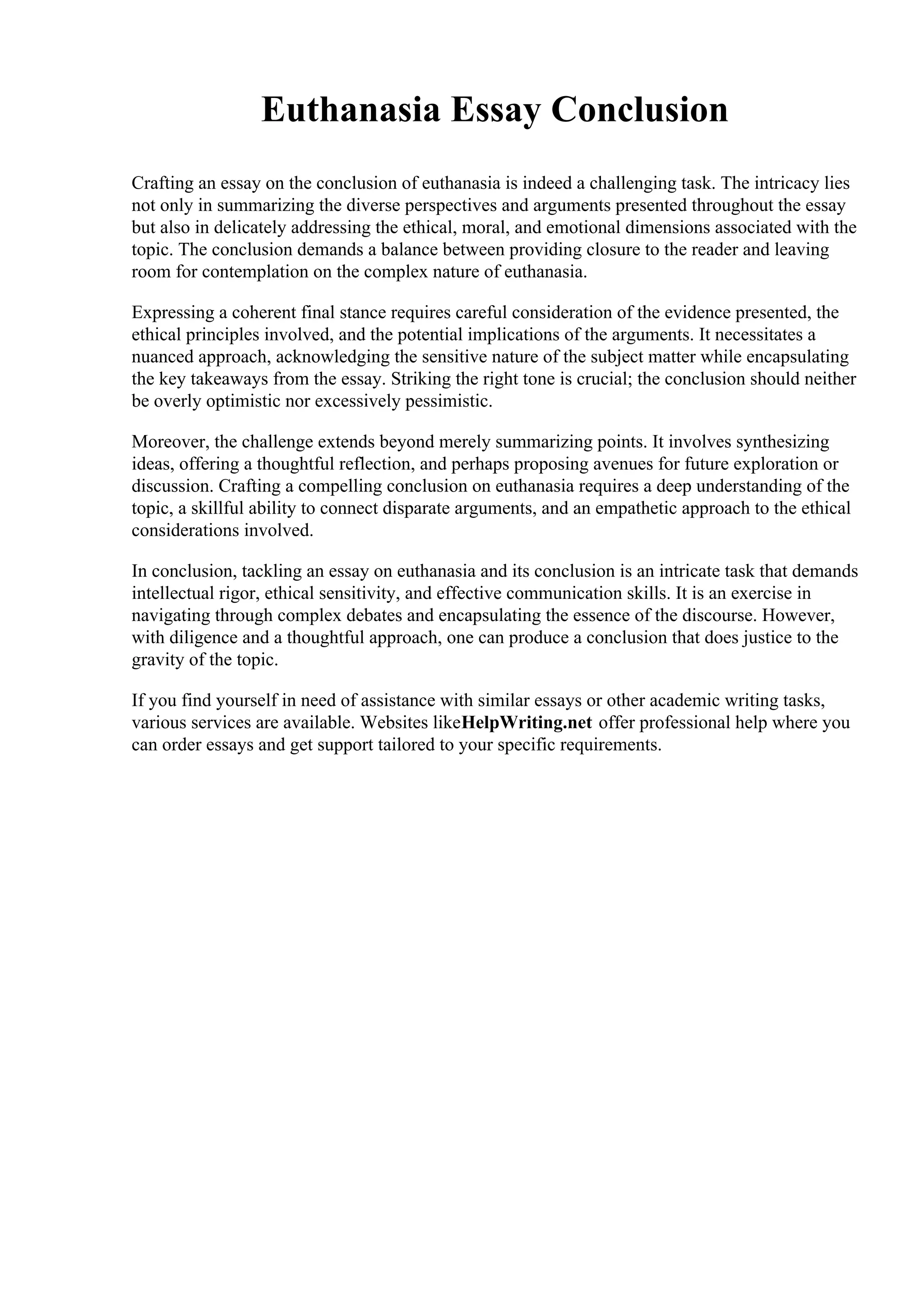 Euthanasia Essay Conclusion.pdf | Education