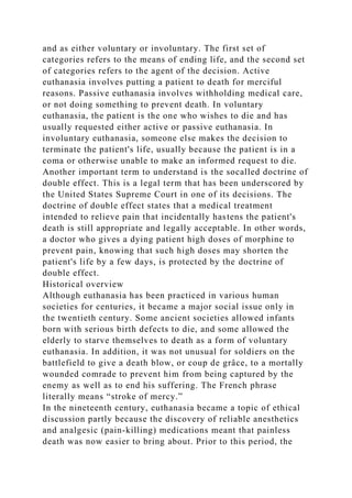 Euthanasiafrom Gale Encyclopedia of Nursing and Allied HealthD.docx