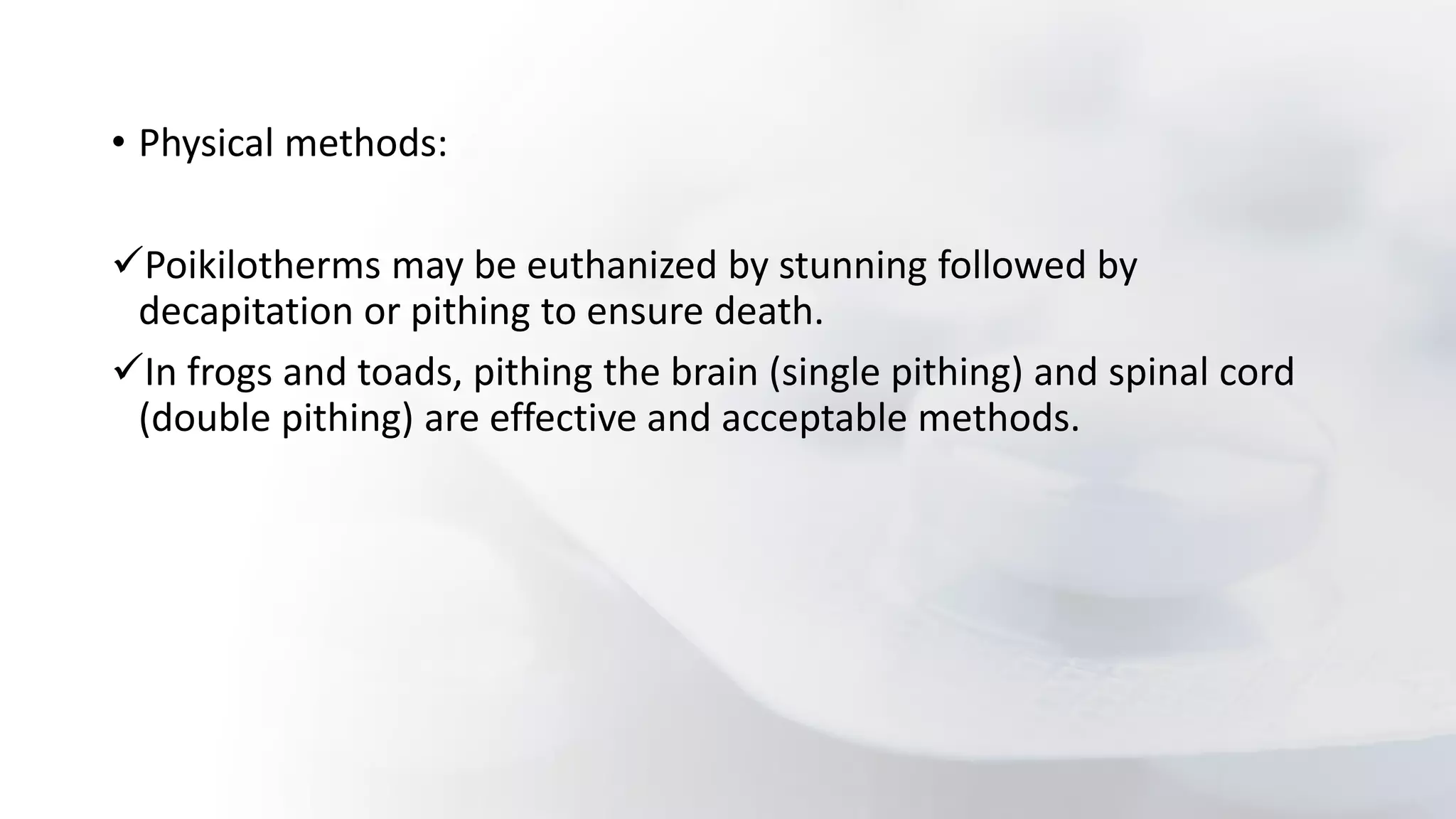 Euthanasia in Experimental Animals.pptx | First Aid | Injuries