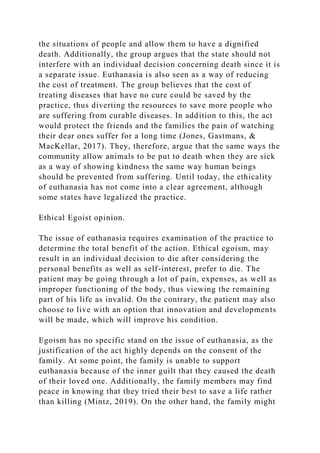Euthanasia is also known as mercy killing. Euthanasia can be des.docx