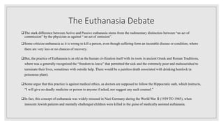 Introduction to Euthanasia – Medically Assisted Murder or Mercy Killing ...