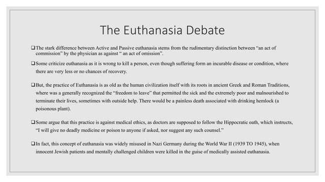 Introduction to Euthanasia – Medically Assisted Murder or Mercy Killing ...