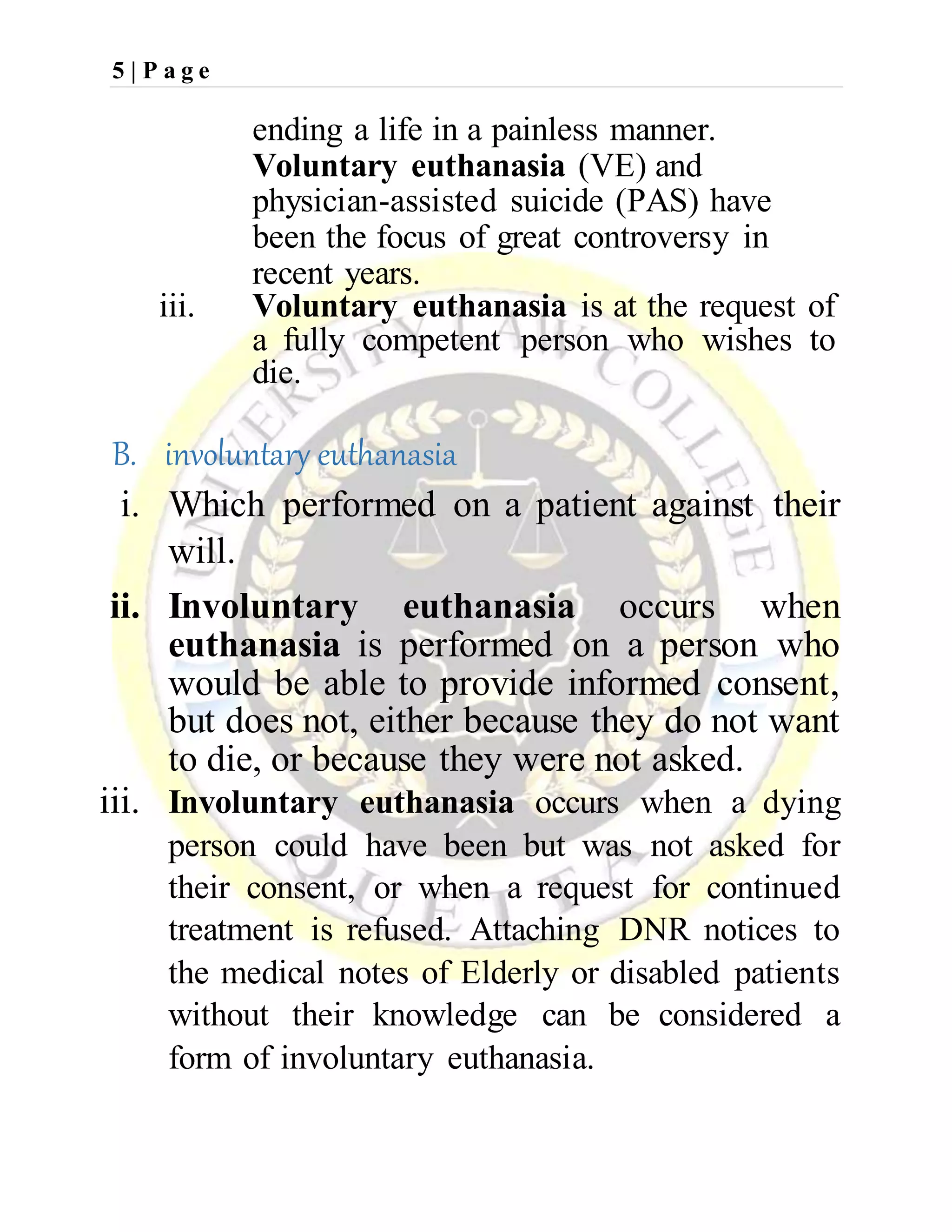 Euthanasia presentation | DOCX | First Aid | Injuries