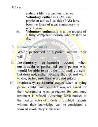 Euthanasia presentation | DOCX | First Aid | Injuries