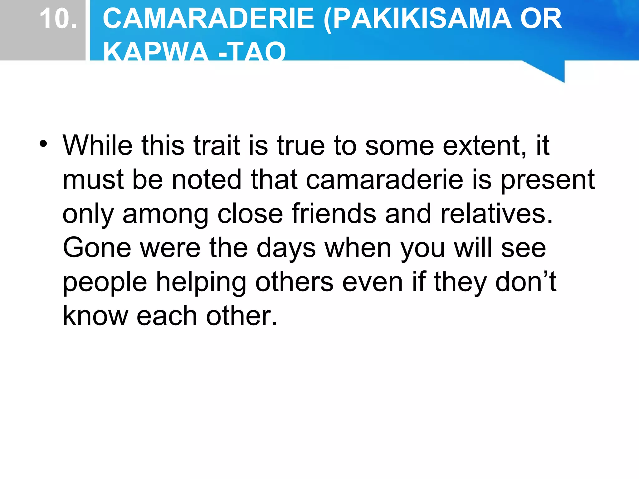 Filipino Traits and Characteristics | PPT