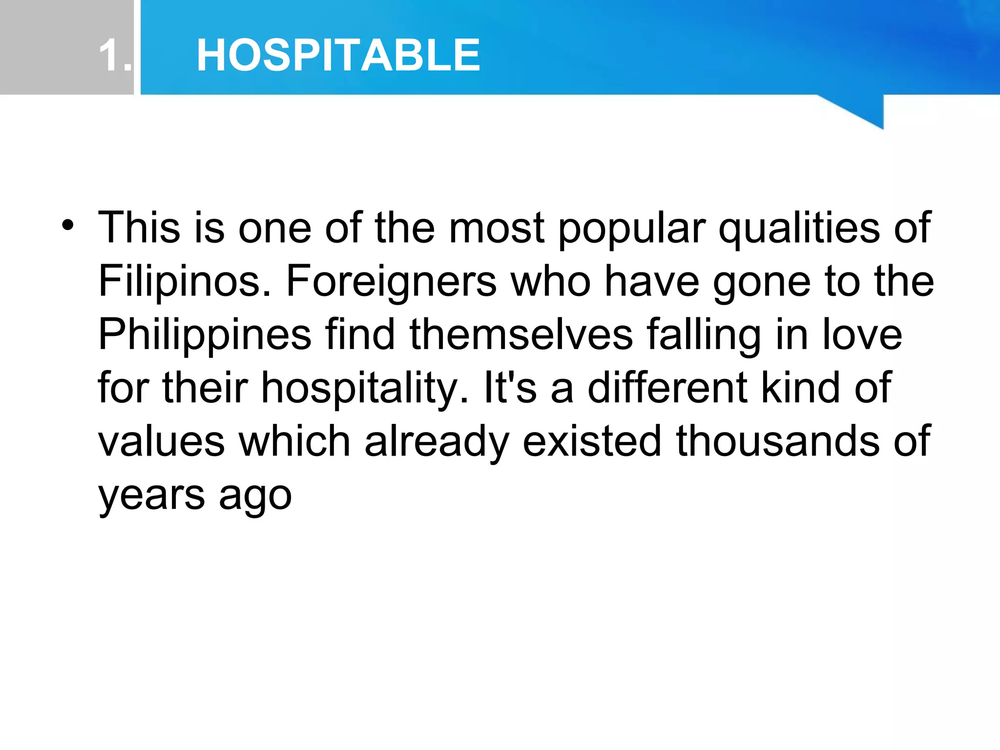 Filipino Traits and Characteristics | PPT