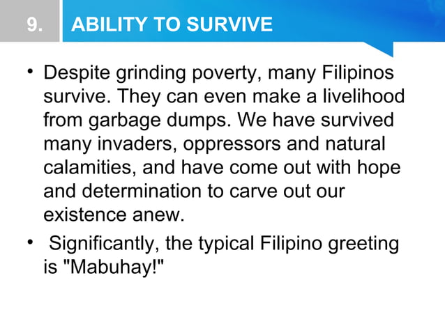 Filipino Traits and Characteristics | PPT