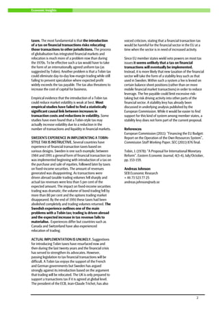 SEB-report: EU financial transactions tax unlikely to pass | PDF
