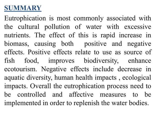 Eutrophication | PPTX | Science