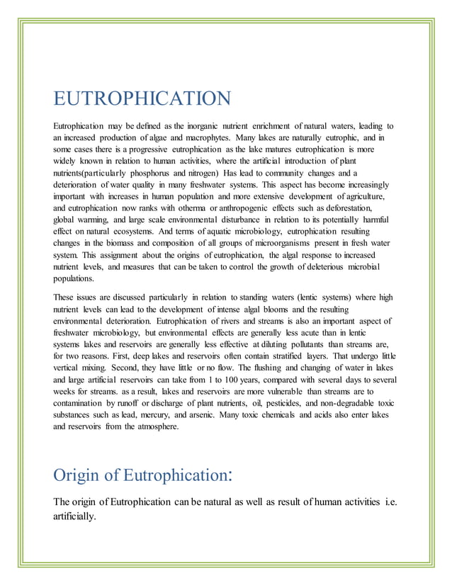 Eutrophication | PDF