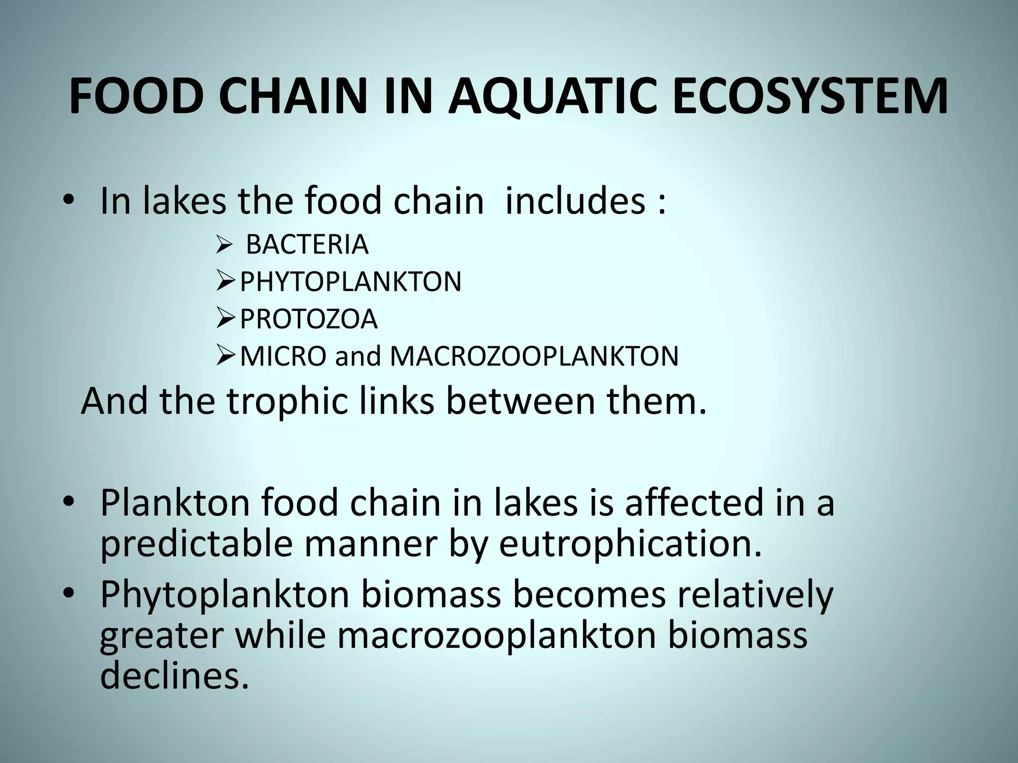 Eutrophication food chain in aquatic ecosystem | PPTX