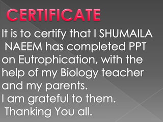 Eutrophication Ppt Pptx