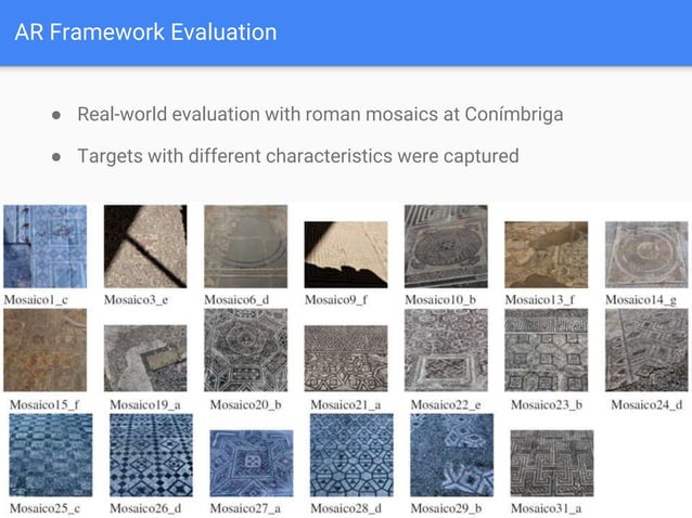 Evaluation of Multi-Platform Mobile AR Frameworks for Roman Mosaic ...