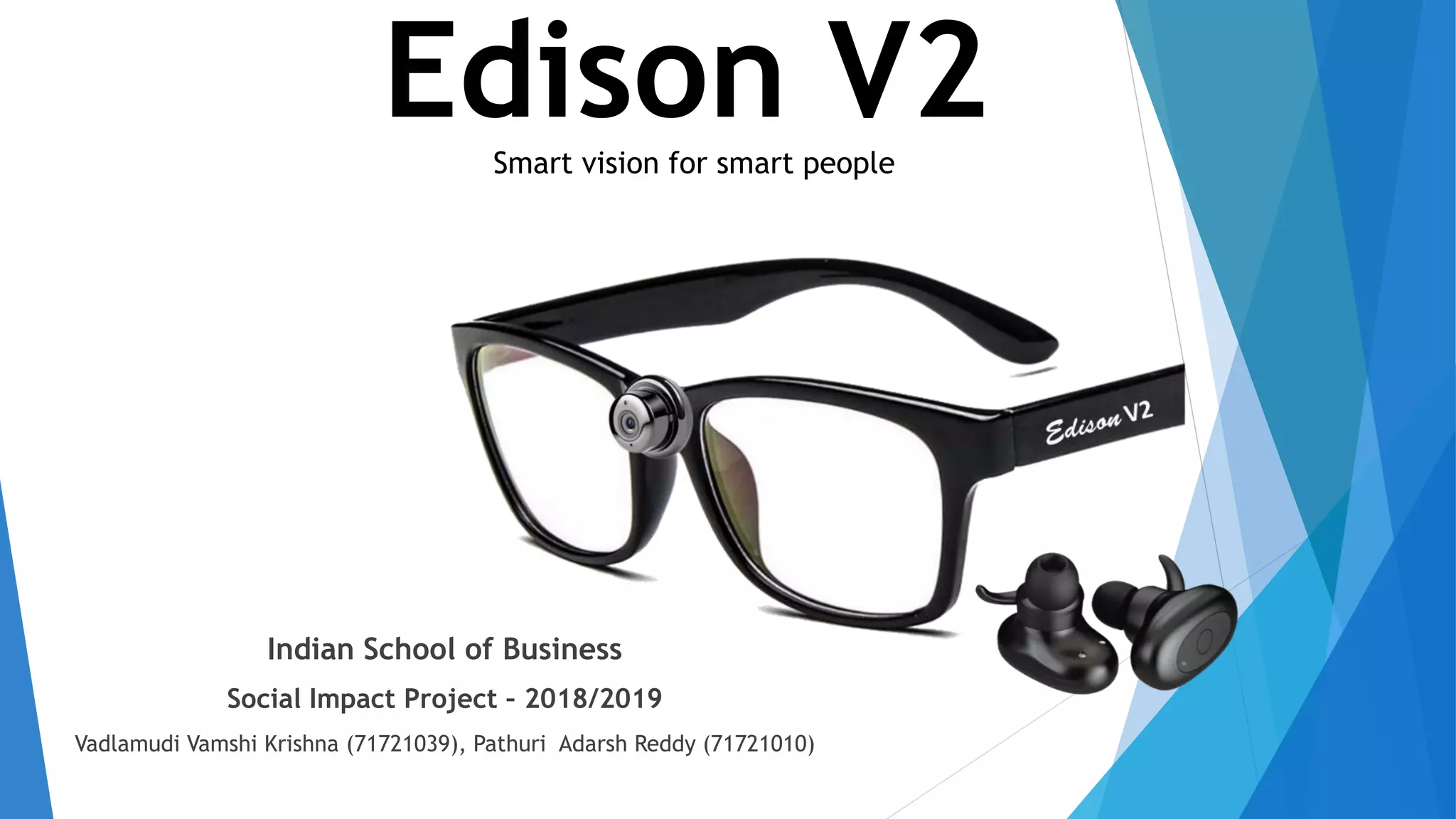 EdisonV2 - Smart Vision for Visually Impaired | PPTX
