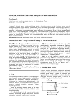 Improvement of the Filling Factor in Windings of Power Transformers | PDF