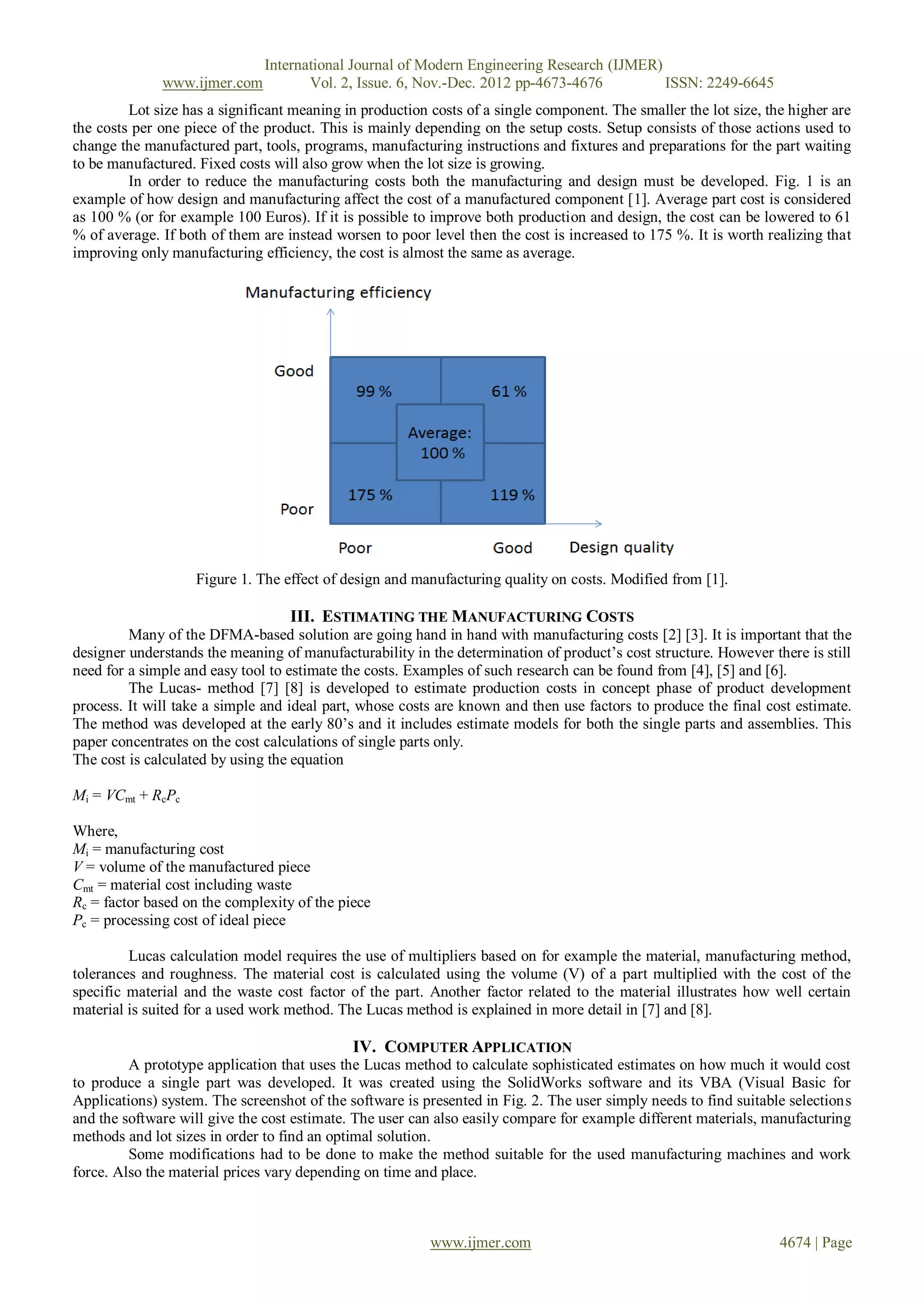 Estimation of Manufacturing Costs in the Early Stages of Product Development Project | PDF