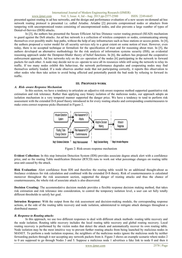 An Optimal Risk- Aware Mechanism for Countering Routing Attacks in MANETs | PDF