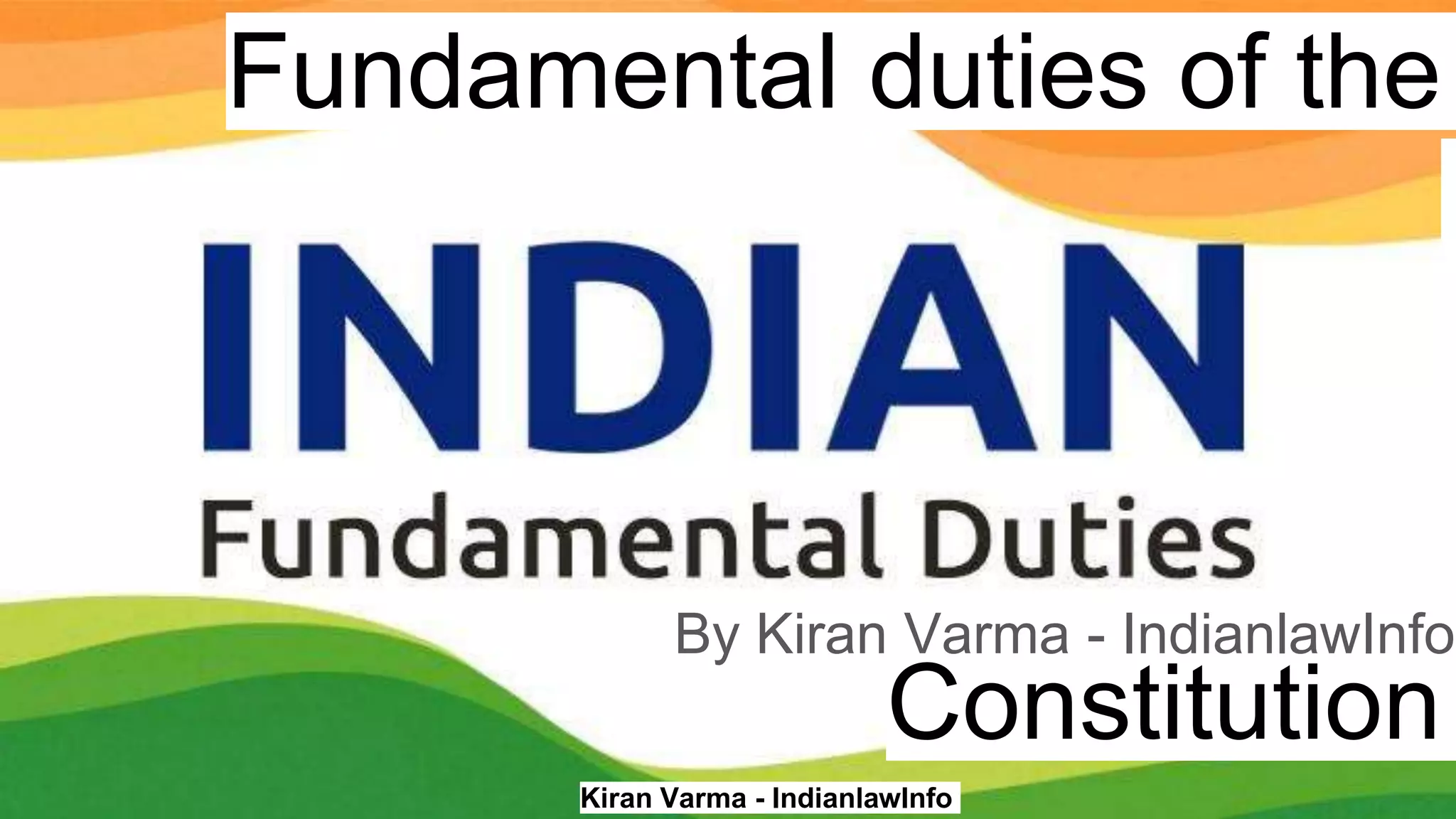 Fundamental duties of the constitution | PPTX