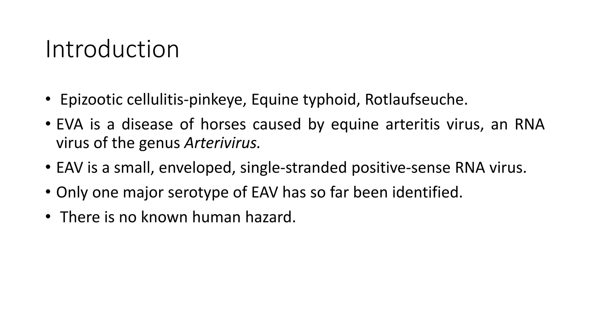 Equine viral arteritis | PPTX