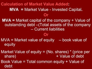 EVA, OVA, MVA, CFROI, CVA & TBR | PPTX