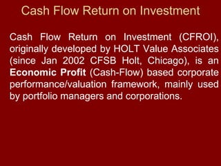 EVA, OVA, MVA, CFROI, CVA & TBR | PPTX