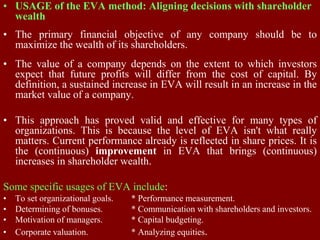 EVA, OVA, MVA, CFROI, CVA & TBR | PPTX | Stocks and Bonds | Personal ...