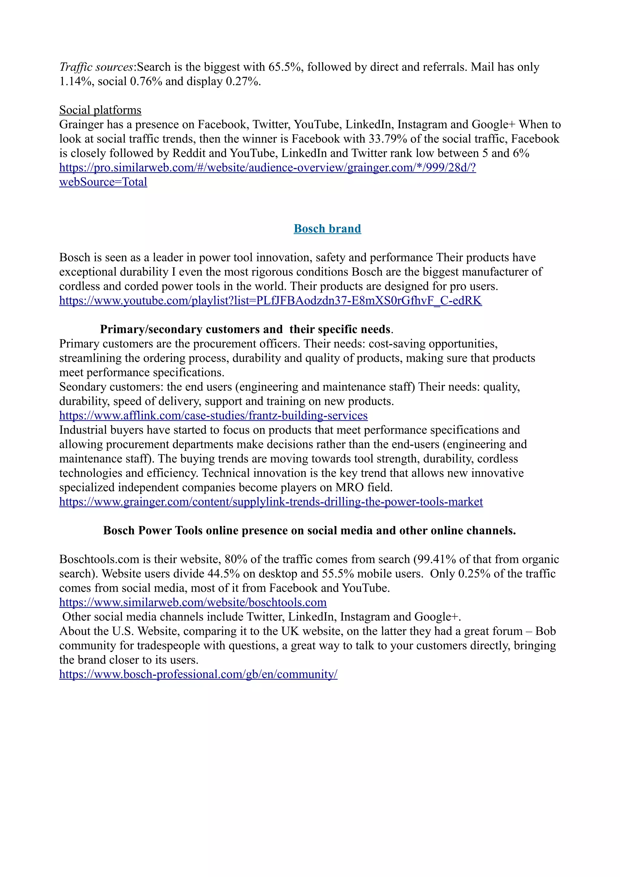 Digital Marketing Capstone Bosch/Grainger | PDF