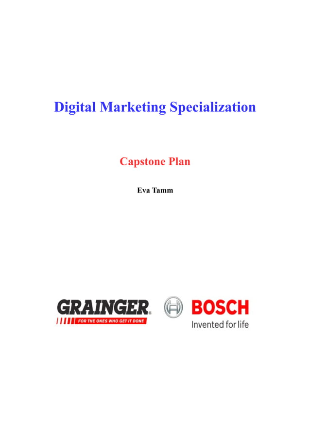 Digital Marketing Capstone Bosch/Grainger | PDF