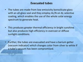 Evacuated tube collectors specifications | PPTX