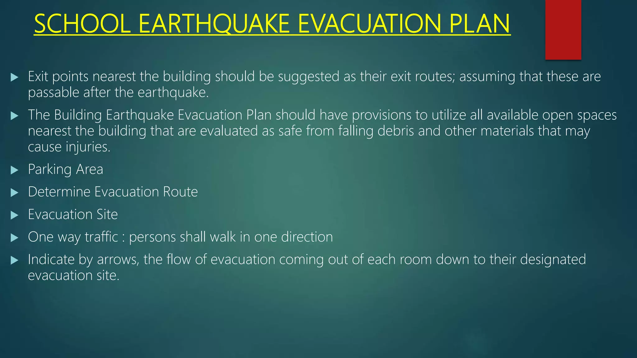 Earthquake Evacuation drill in School Safety | PPTX