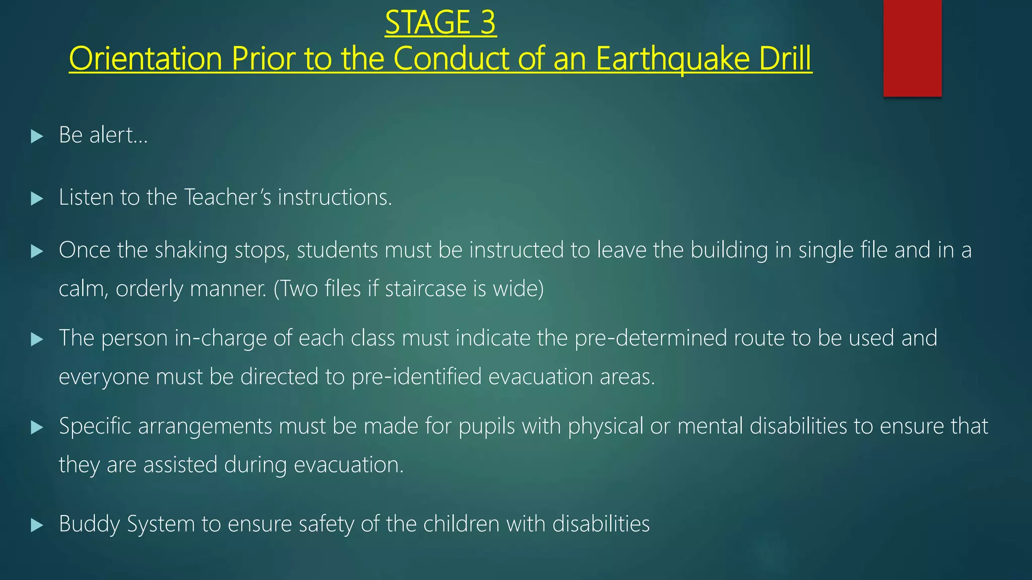 Earthquake Evacuation drill in School Safety | PPTX