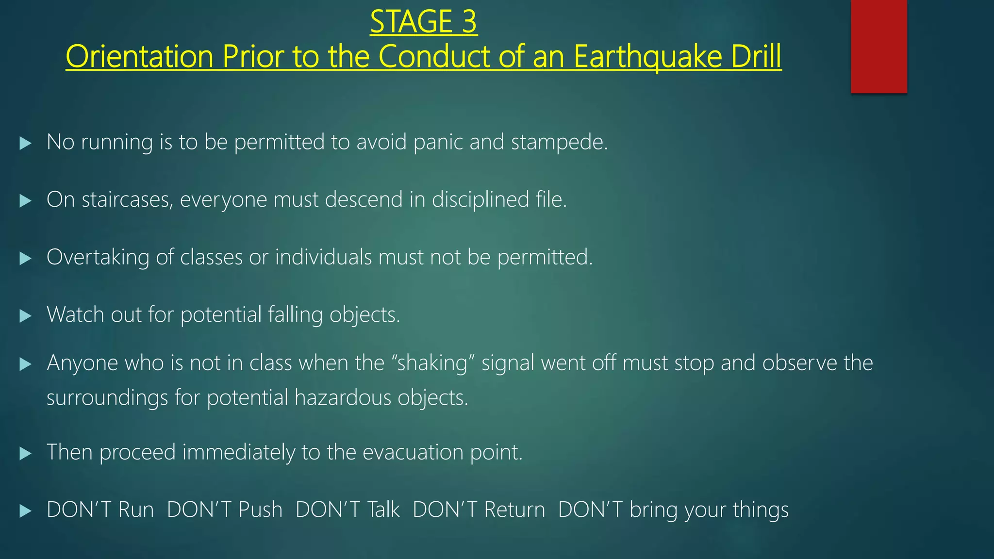 Earthquake Evacuation drill in School Safety | PPTX